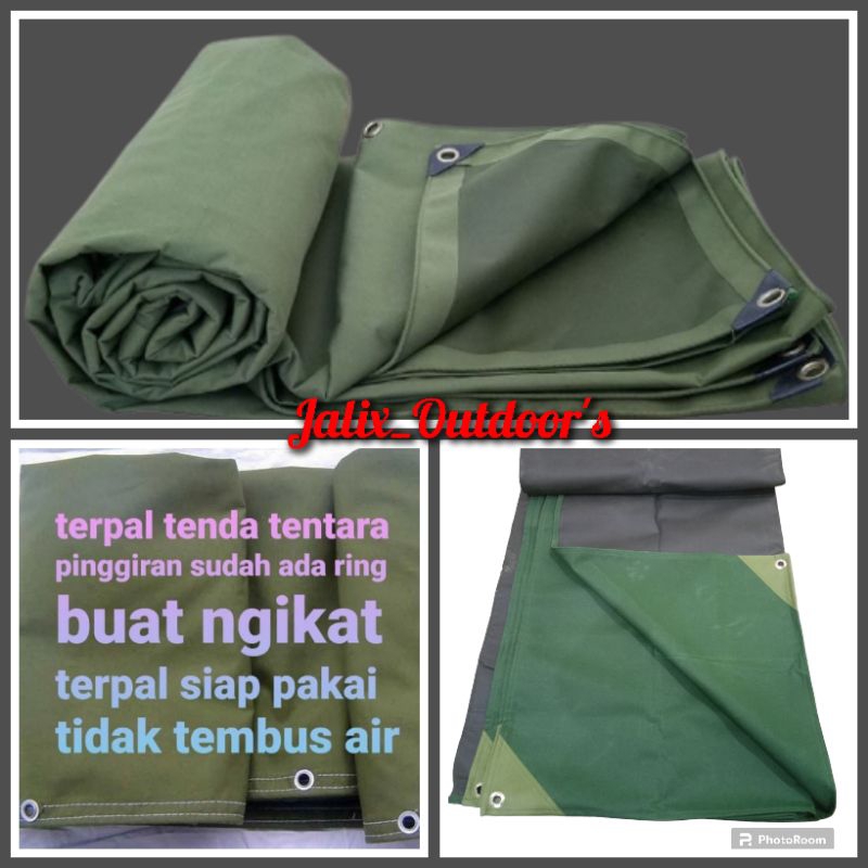 Jual Terpal kain lapis karet CV tentara tebal UK 2x2m,2x3m,3x3m,,kanvas ...