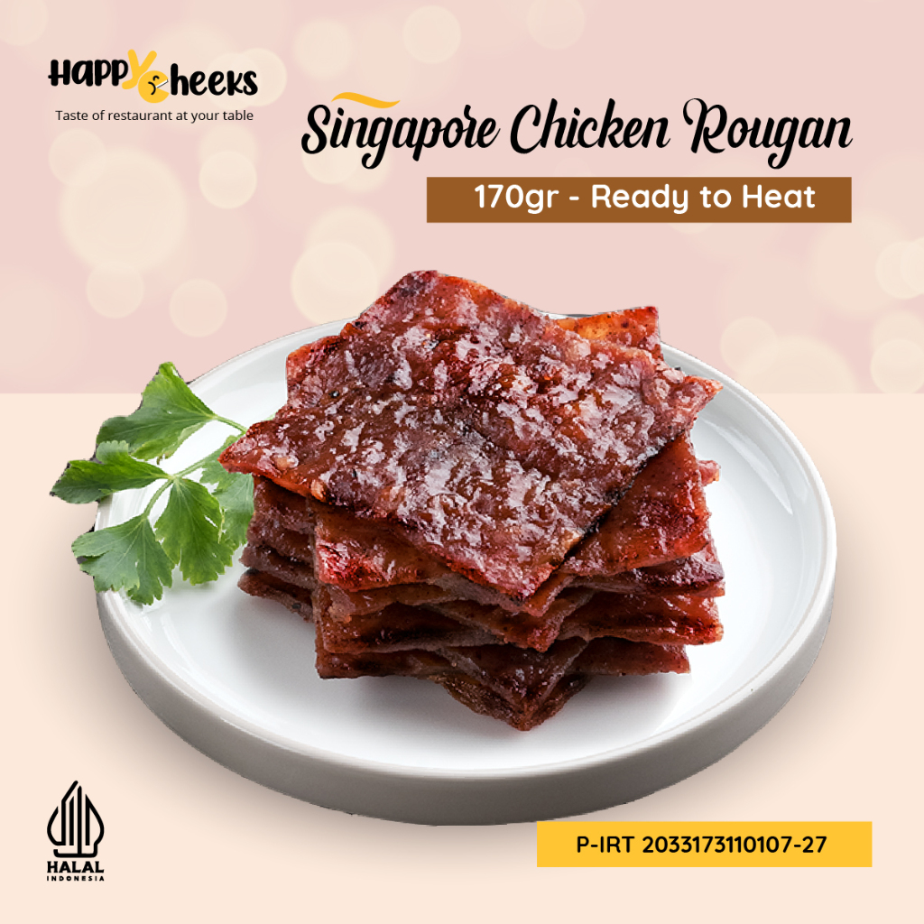 Jual happYCheeks Singapore Chicken Rougan 170gr/ Dendeng Ayam Singapore Halal Premium | Shopee ...