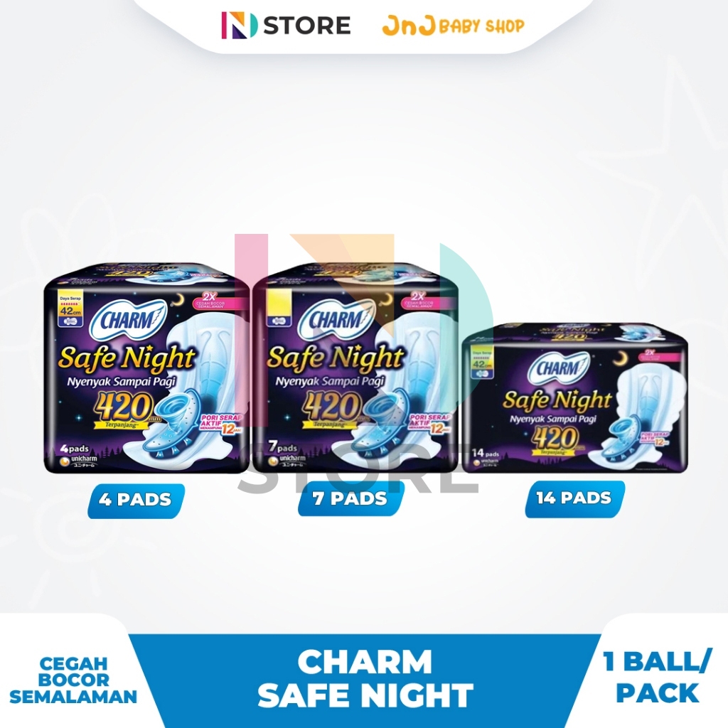 Jual Charm Safe Night 42cm Isi 4 Pads/7 Pads/14 Pads (1 Pcs/pack ...