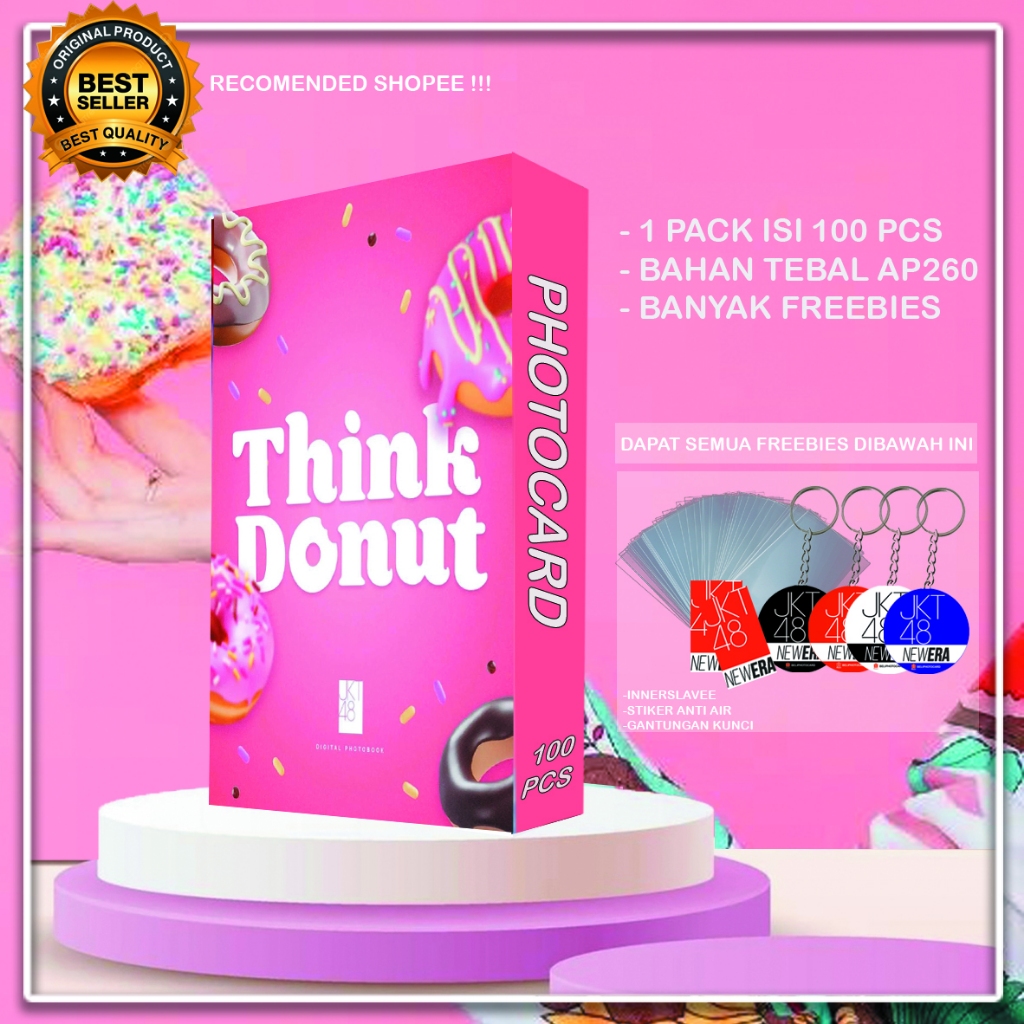 Jual PHOTOCARD JKT48 DIGITAL PHOTOBOOK THINK DONUT 100PCS (FREE GANCI & INNERSLAVEE) | Shopee ...