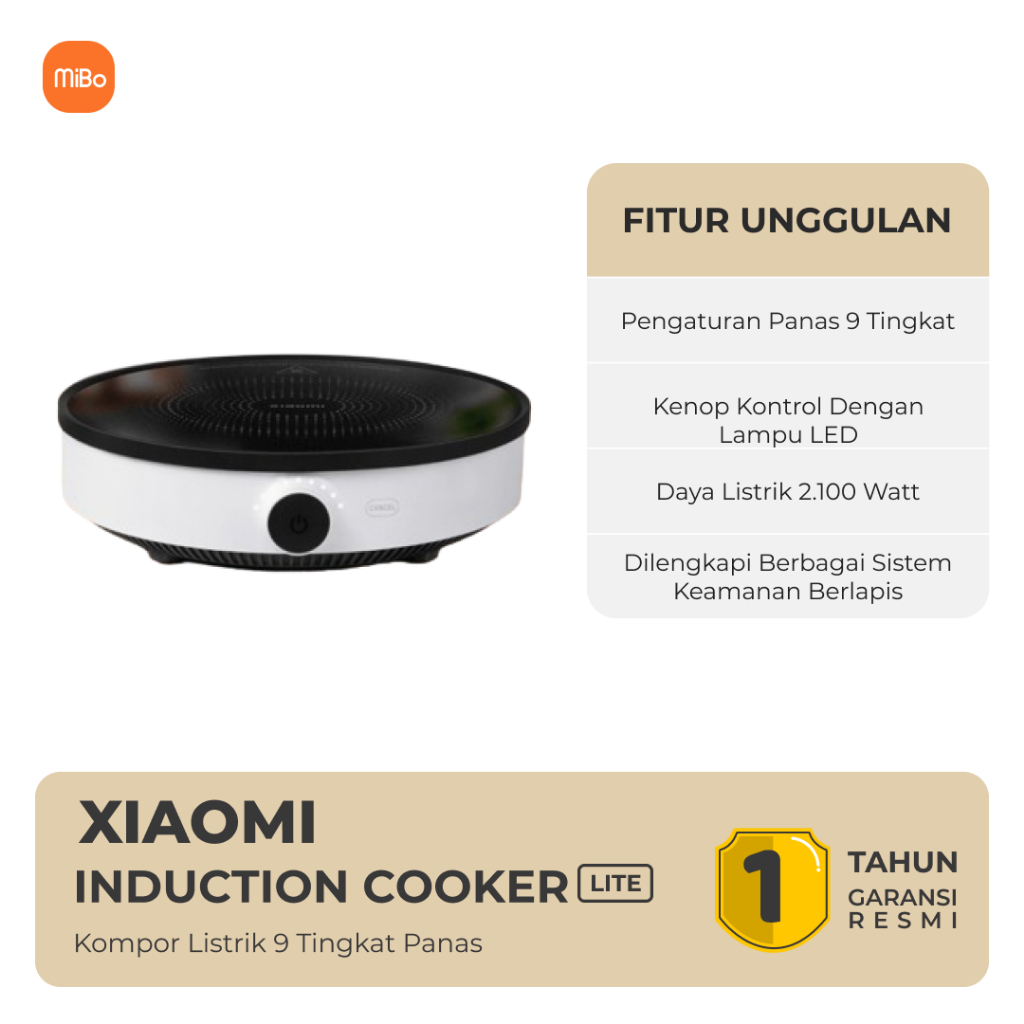 Jual Xiaomi Induction Cooker Lite 2.100 W LED Panas 9 Tingkat Garansi ...
