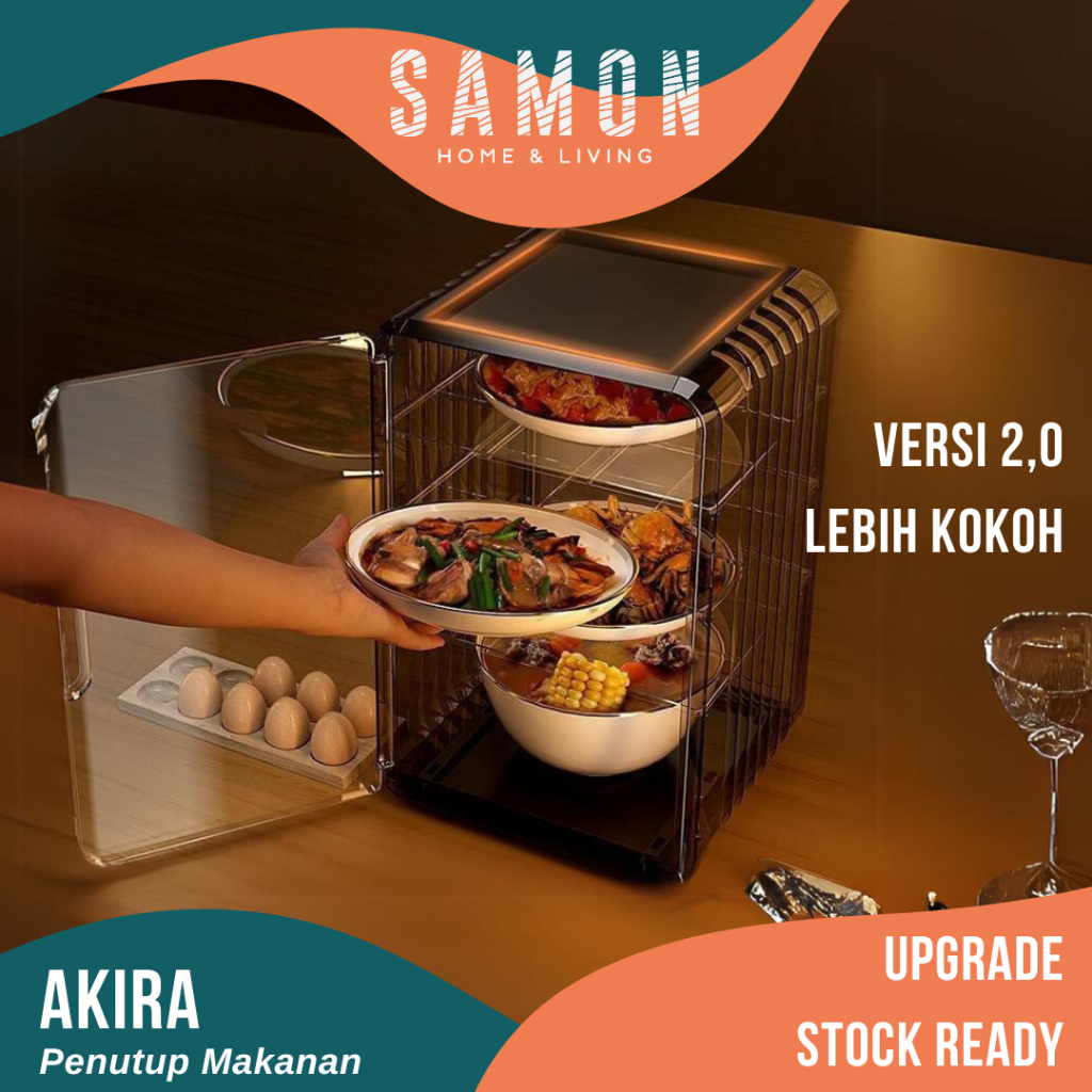 Jual SAMON - AKIRA Lemari Penyimpan Lauk Tingkat Rak Susun Makanan ...