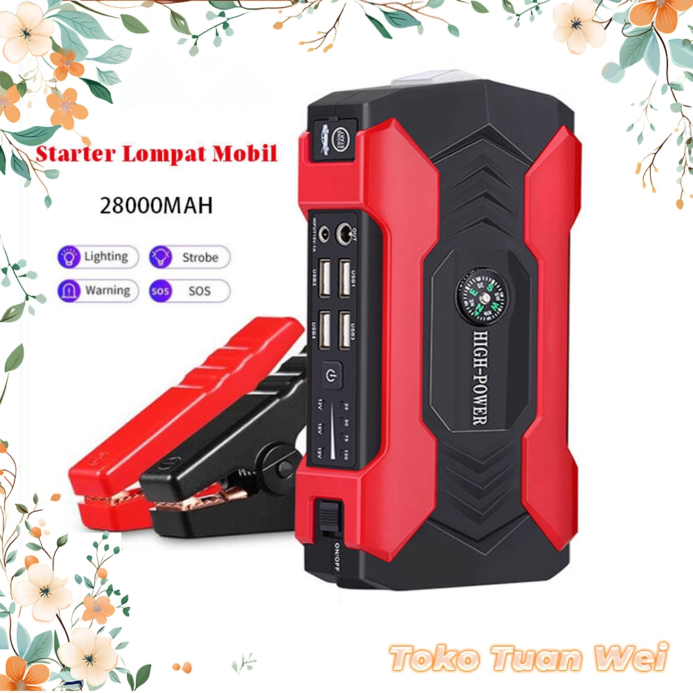 Jual Dari Power Bank Jumper Aki Mobil Starter 28000mAh 12V 4 Port USB ...