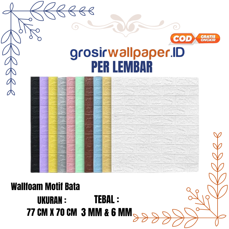 Jual WALLPAPER FOAM BATA PUTIH WALLFOAM BUSA DINDING KAMAR 3D RUANG ...