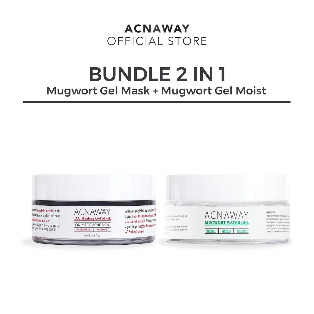 Jual ACNAWAY Bundle 2 in 1 Mugwort Gel Mask + Mugwort Gel Moisturizer ...