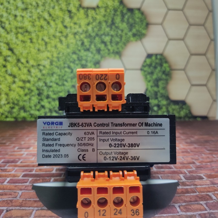 Jual TRAFO STEP DOWN VORGE JBK5 63VA in 220V/380V out 36V/24V/12V transform | Shopee Indonesia