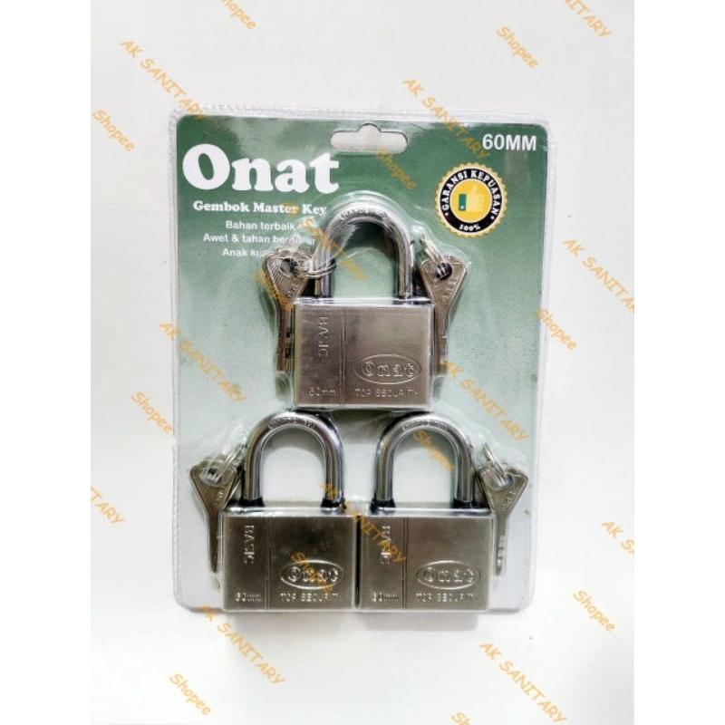 Jual Gembok Master Key ONAT 40mm Isi 3pcs - Gembok ONAT Master Key ...