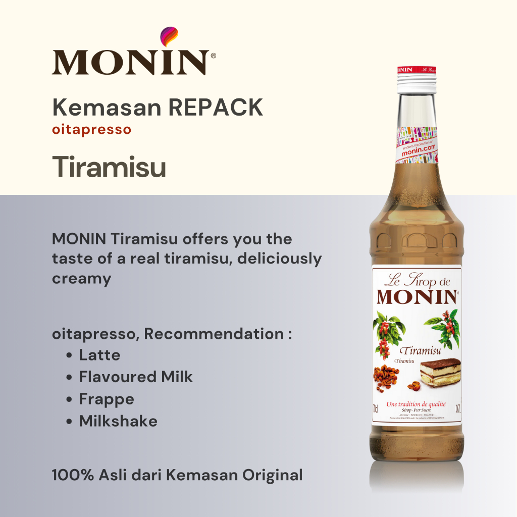 Jual REPACK - Monin Tiramisu Syrup [100] g | Shopee Indonesia