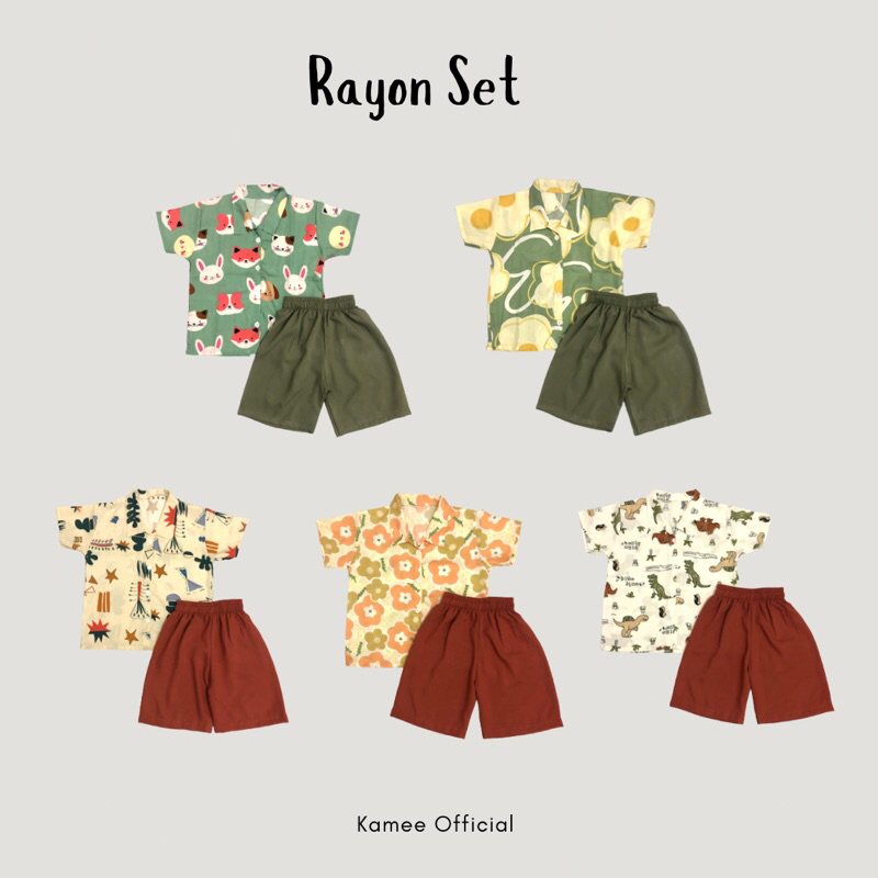Jual Rayon Set Setelan Oneset Anak Rayon Premium Kerah Celana Pendek ...