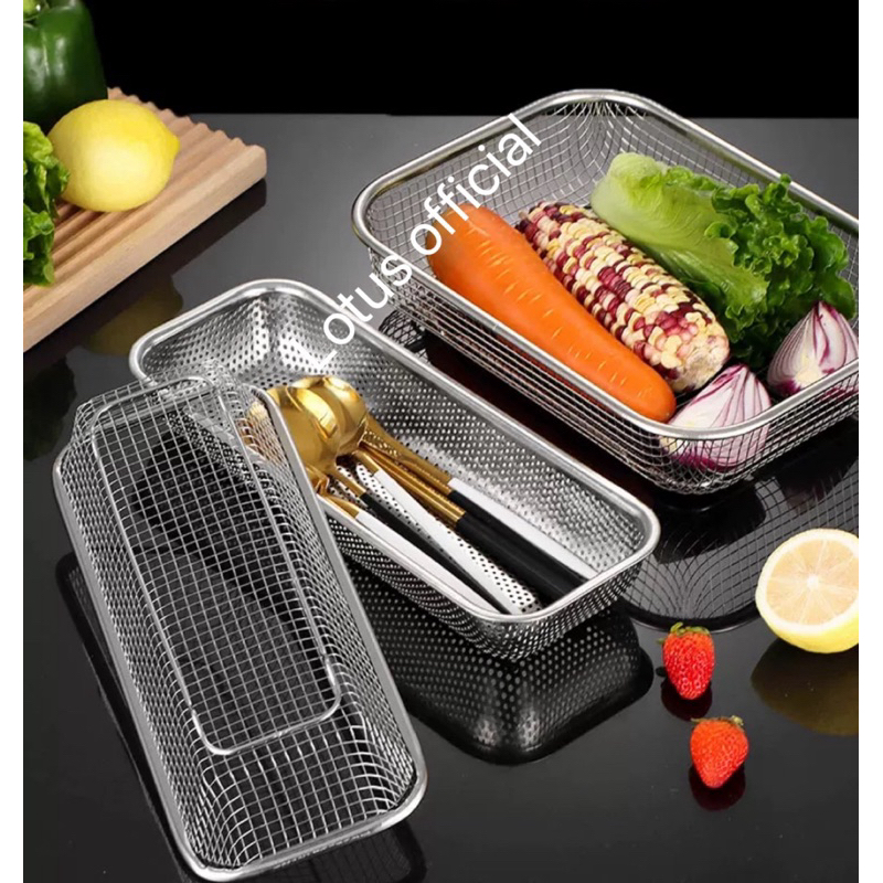 Jual Peniris Gorengan Stainless Anti Karat Keranjang Peniris Sayur ...