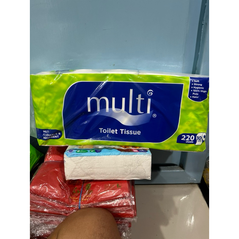 Jual TISSUE MULTI TISSUE TOILET MULTI CORE EMBOSS 10 roll 220 SHEETS ...