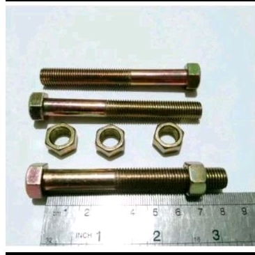 Jual BAUT + MUR KUNING BMK M10 X 80 MM ( KUNCI 14 ) | Shopee Indonesia