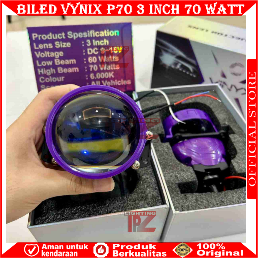 Jual ORIGINAL BILED PROJIE PROJECTOR VINYX P70 3 INCHI PURPLE LENS ...