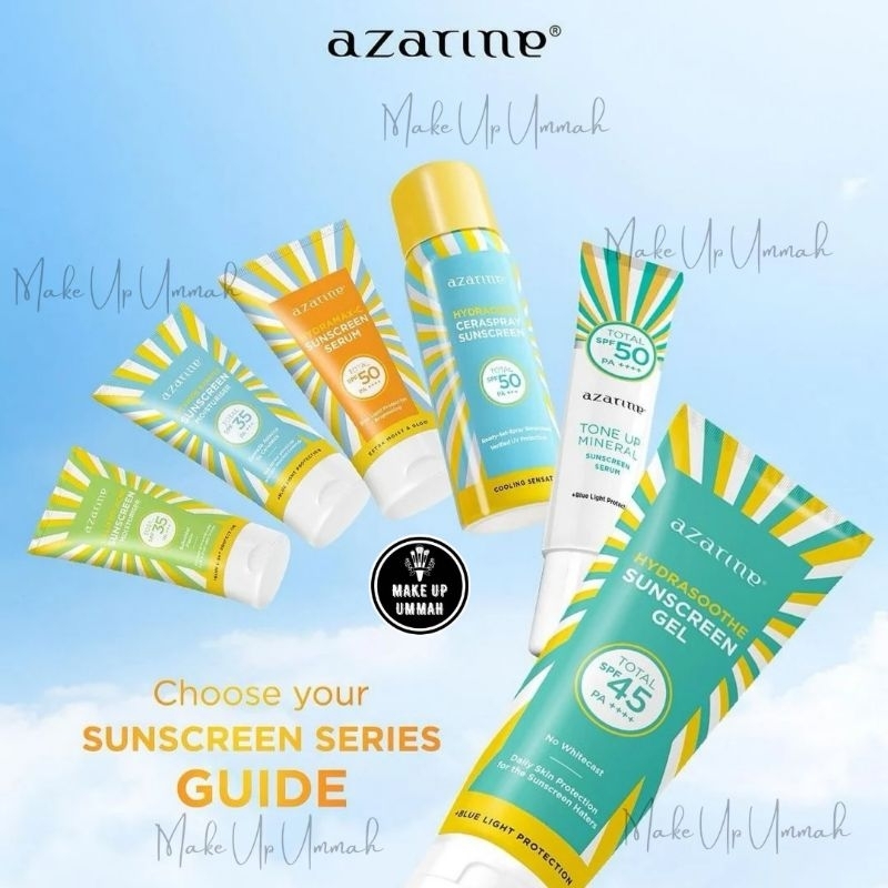 Jual AZARINE Hydrasoothe Sunscreen Gel Spf 45 | HydraMax C Serum | Mist | Tone Up Mineral ...