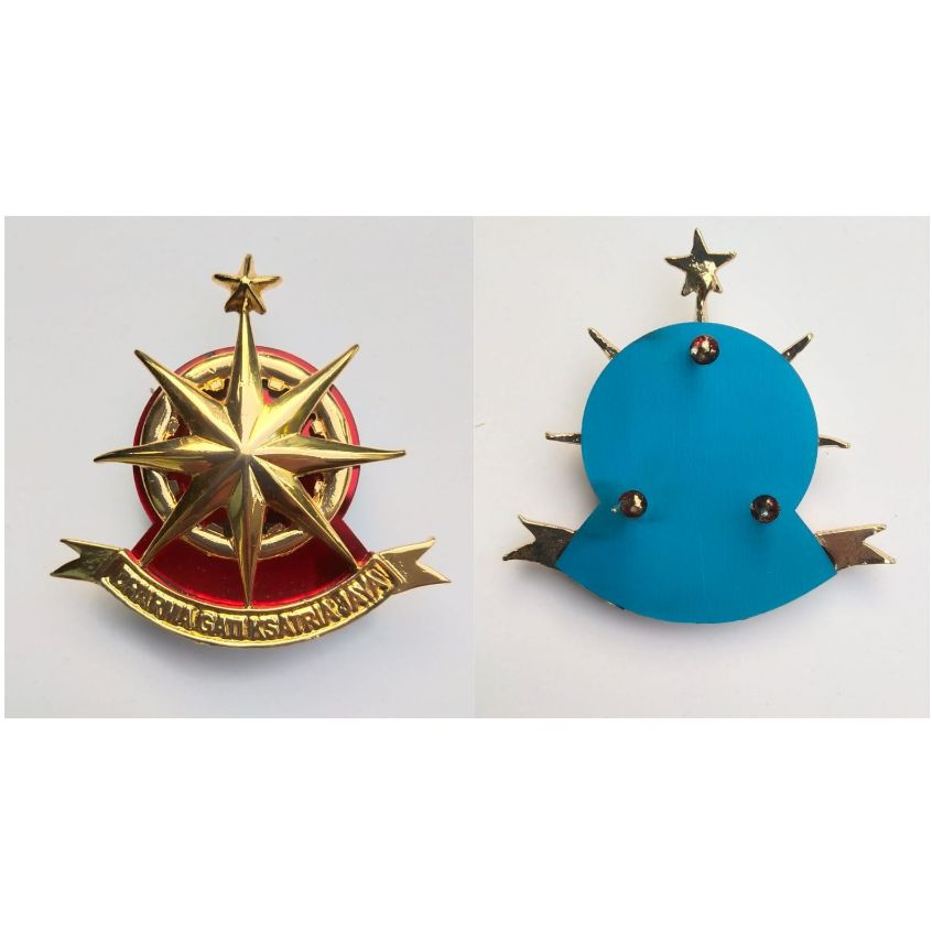 Jual Emblem Baret BEKANG TNI AD | Pengait Model KANCING PAKU | GOLD ...