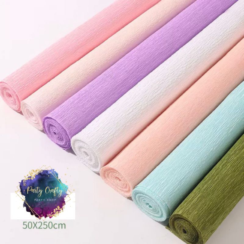 Jual KERTAS IMPORT/50x250 CM/KERTAS CREPES/KERTAS CREPE/TISSUE CREPE ...