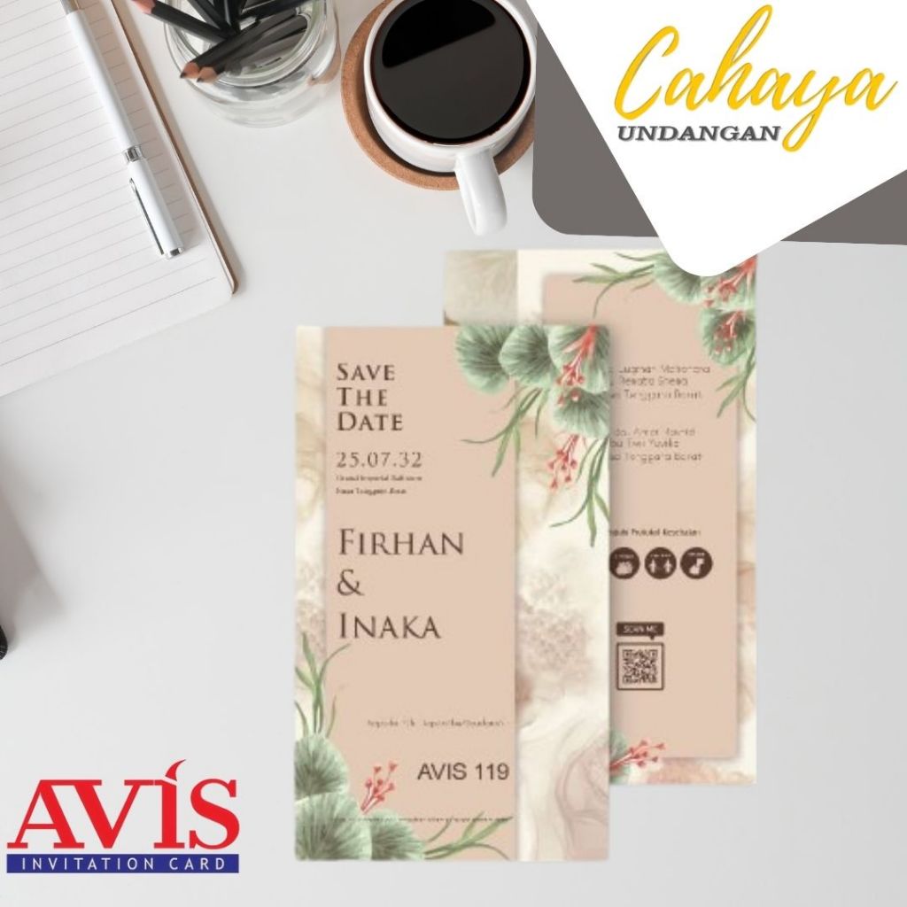 Jual Blangko Undangan Kertas Undangan Pernikahan Avis 119 Harga ...