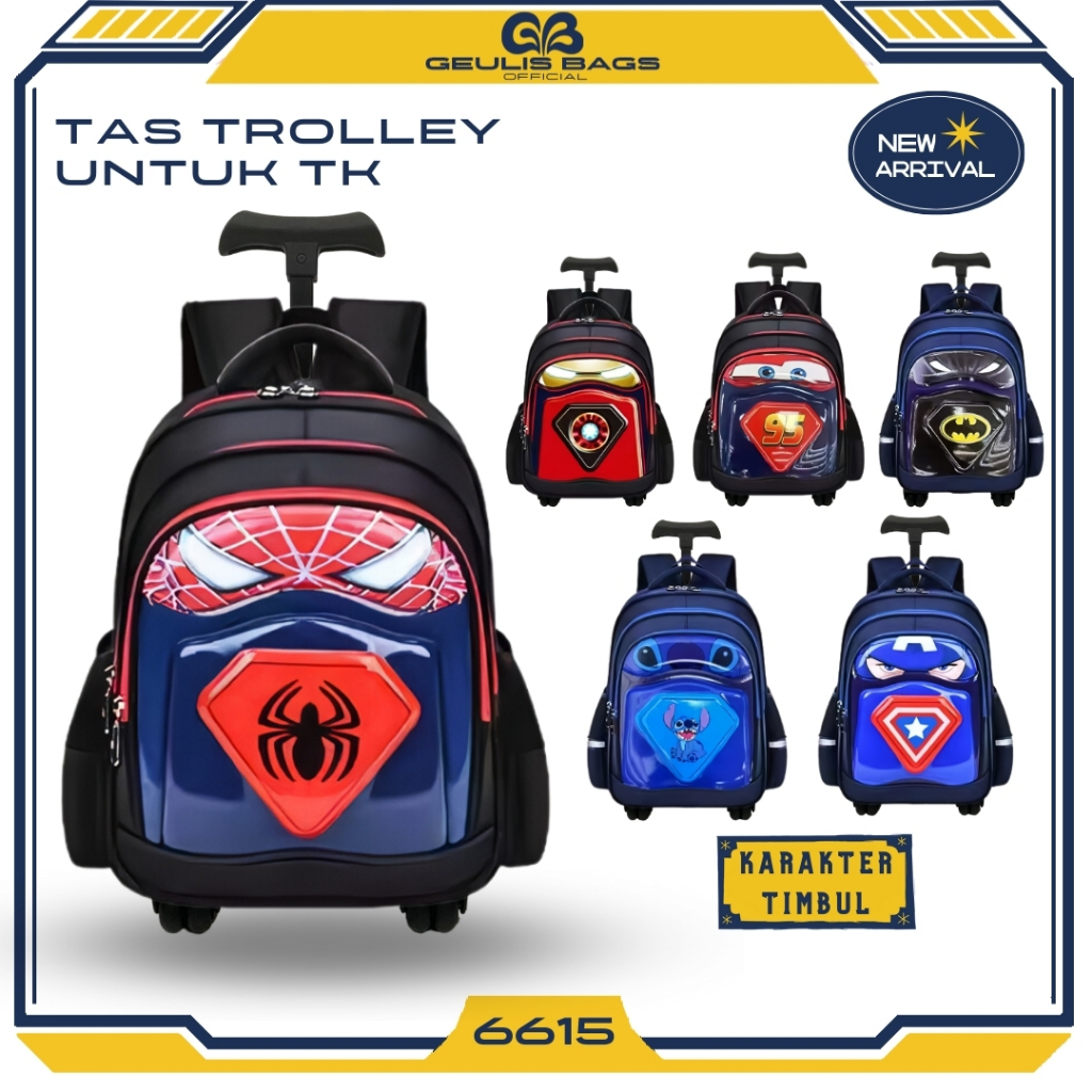 Jual GEULIS BAGS Tas Ransel Trolley Dorong Anak Sekolah TK PAUD Laki ...