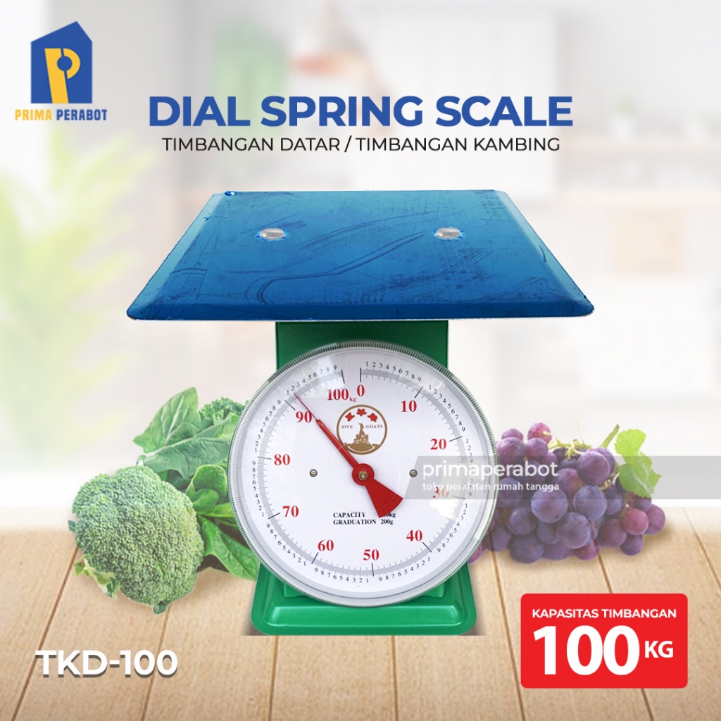 Jual Timbangan Duduk Datar 100 kg Timbangan Besi Jarum Five Goats ...