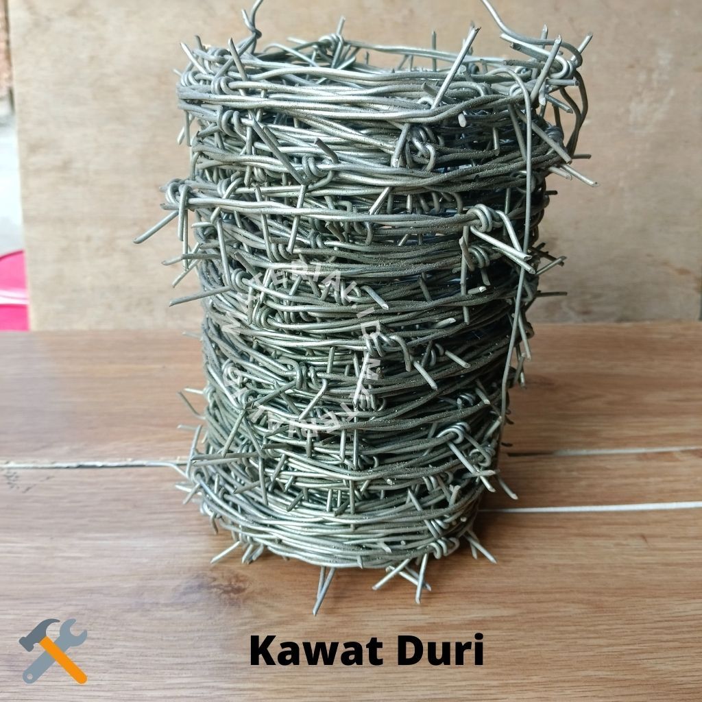 Jual KAWAT DURI GALVANIS BWG 14 = 2mm 1 Roll rol Pembatas Pagar Atas ...
