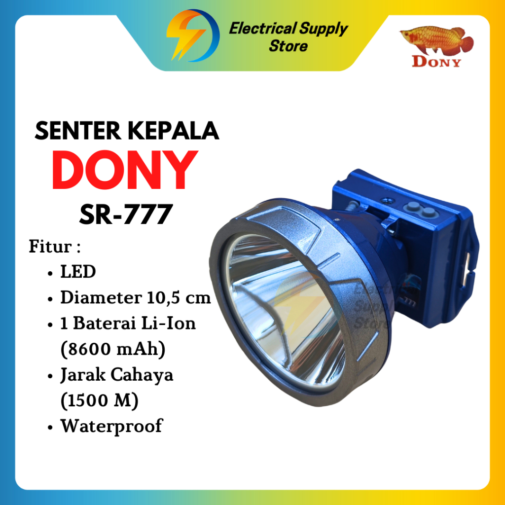 Jual SENTER KEPALA DONY SR-777 LED 60W - CAHAYA SUPER TERANG - JARAK ...