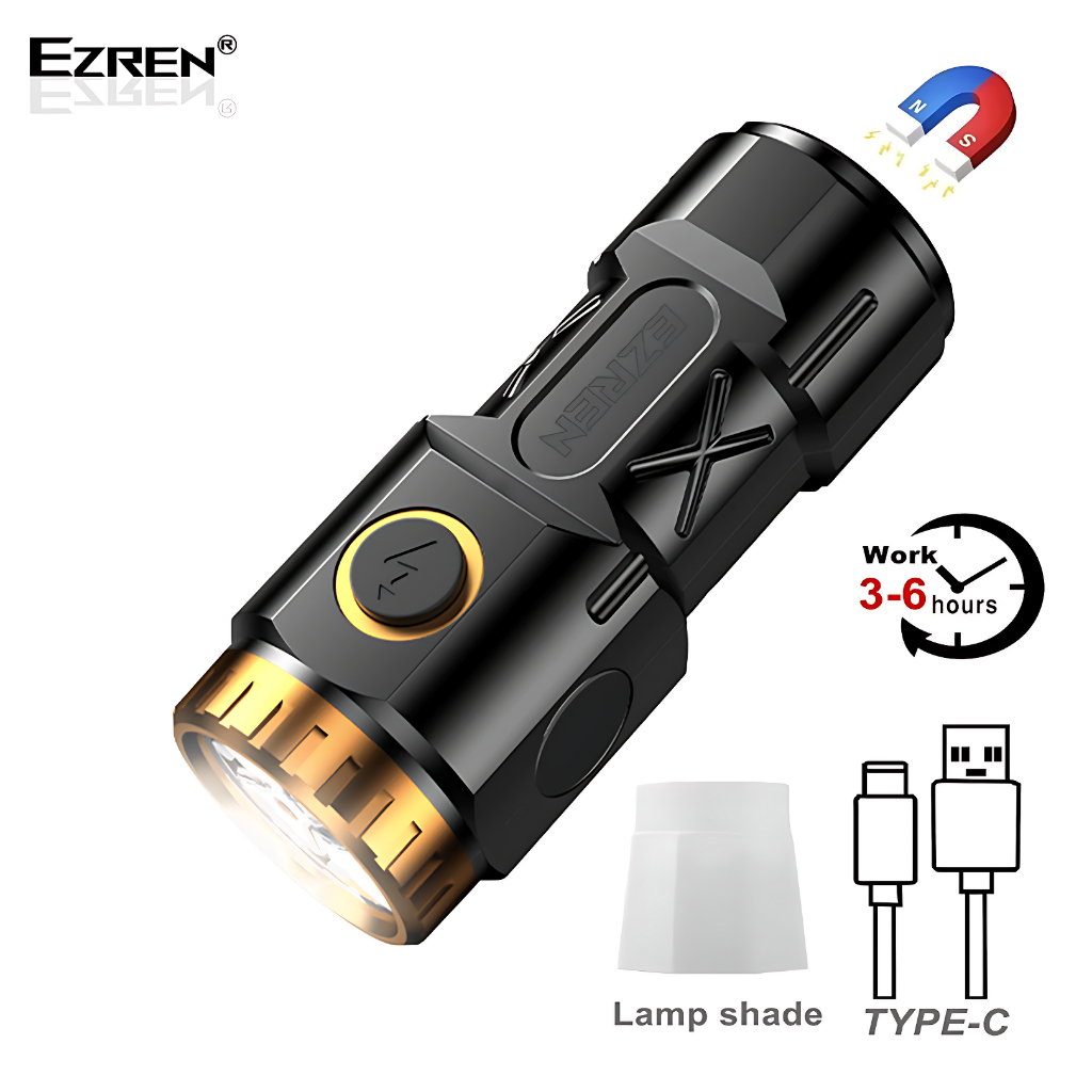 Jual Ezren EZ-S74A Senter LED Mini Flashlight USB Charging Portable ...