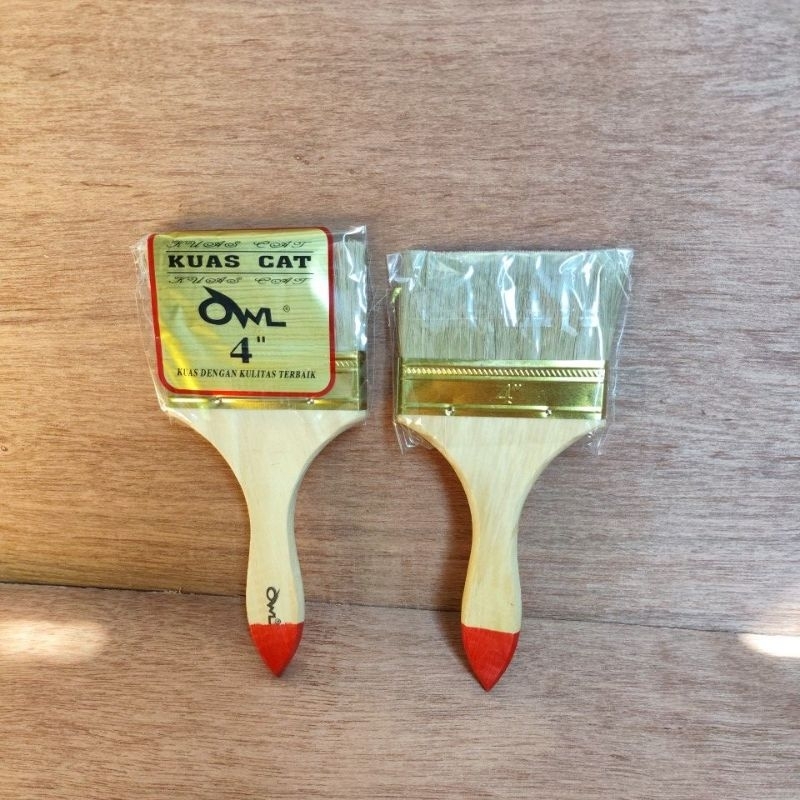 Jual Kuas Cat Tembok Dinding Kuas Gagang Kayu ukuran 4 inch | Shopee ...