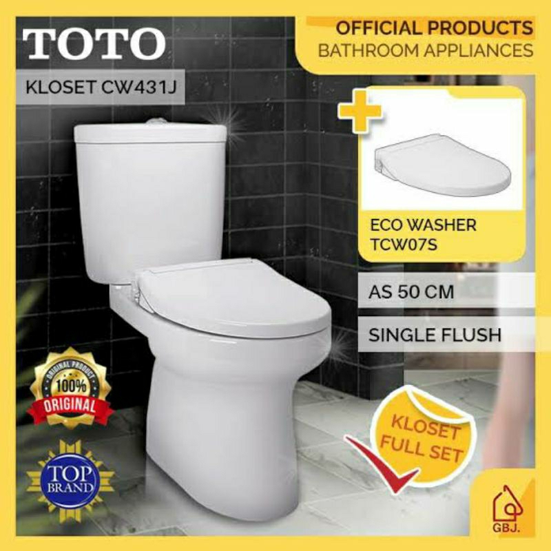 Jual Kloset Duduk TOTO Euro Closed Couple Toilet EcoWasher CW660NJ ...