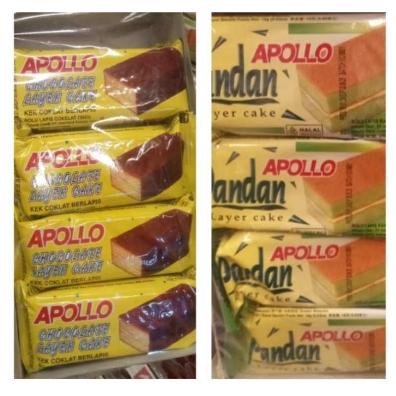 Jual ROTI APOLLO LAYER CAKE ISI 8 PANDAN / COKLAT | Shopee Indonesia