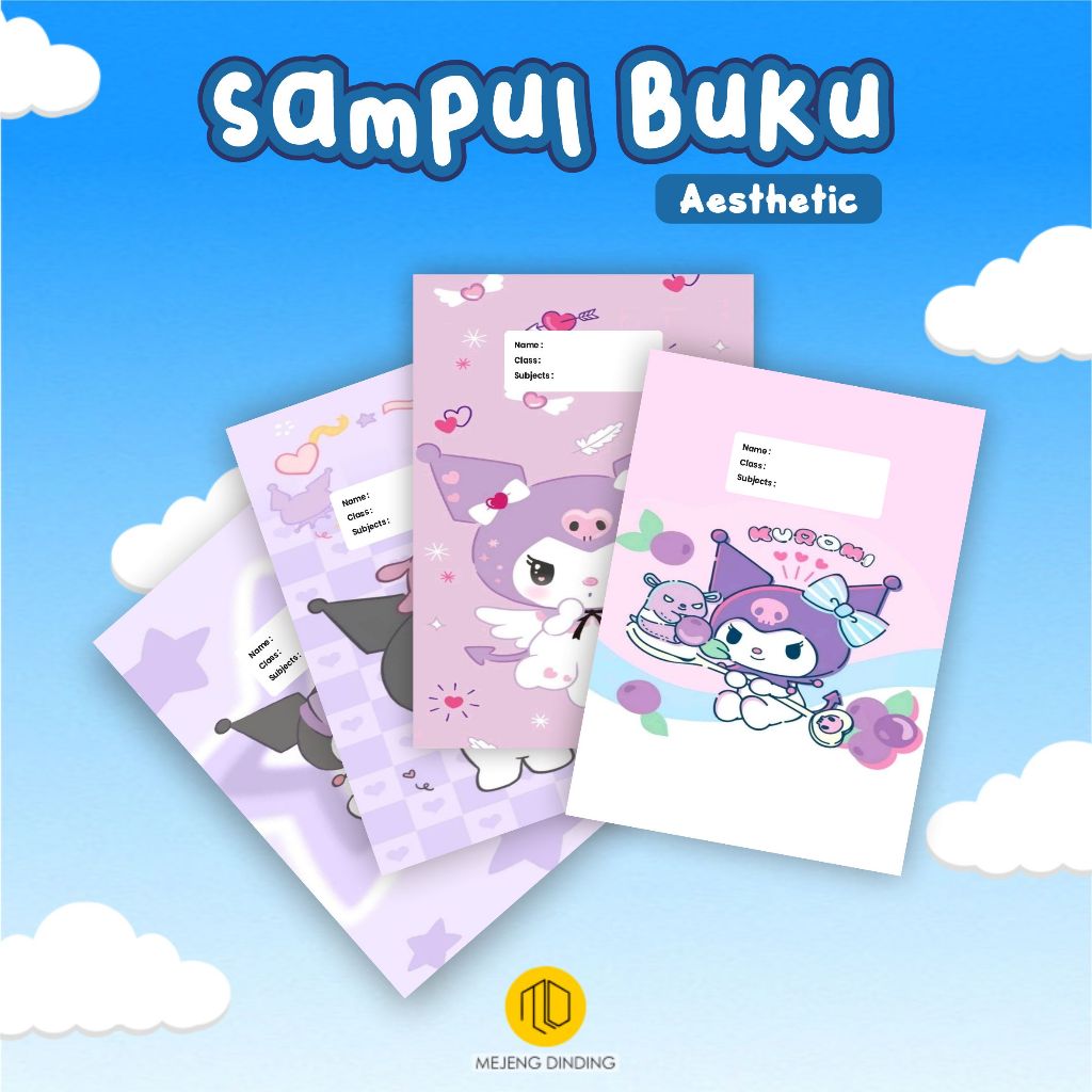 Jual SAMPUL BUKU AESTHETIC ISI 10 PCS / SAMPUL BUKU MOTIF KUROMI SANRIO ...