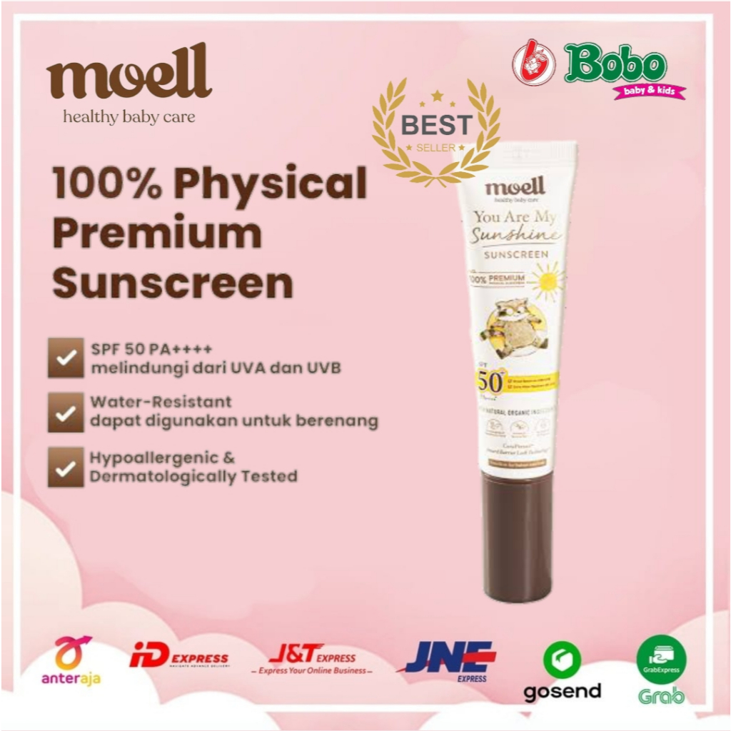 Jual Moell Physical Sunscreen Anak 30gr SPF (50+) PA(++++) Broad ...