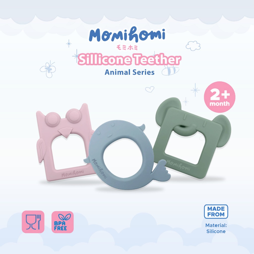 Jual Momi Homi Animal Silicone Teether Mainan Gigitan Anak Bayi Silikon Karakter Hewan BPA FREE ...