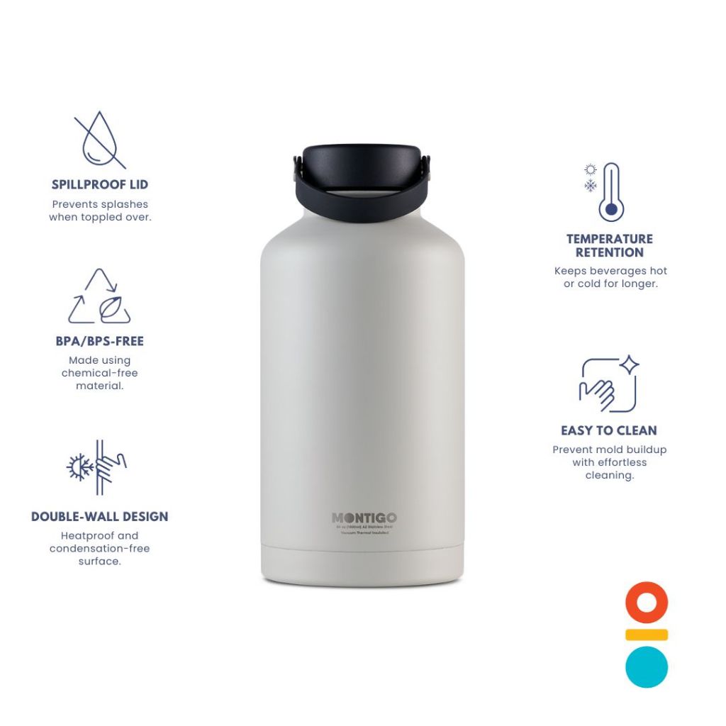 Jual Montigo | Tumbler Ace Bottle Massive 64oz - 1890ml Stone Grey ...