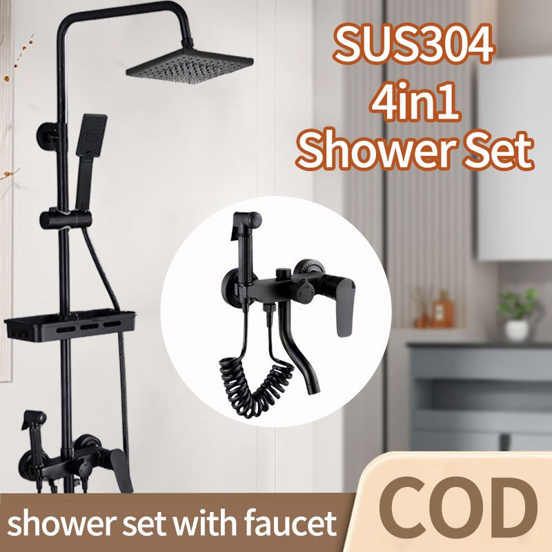 Jual SUS304 Shower Set Kamar Mandi- Shower Hujan + Keran Cabang Kamar ...