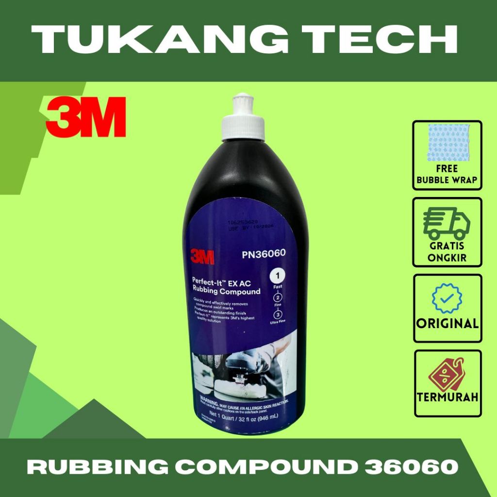 Jual Kompon 3M 36060 Perfect-It EX Rubbing Compound Body Repair Mobil Poles 946ml | Shopee Indonesia
