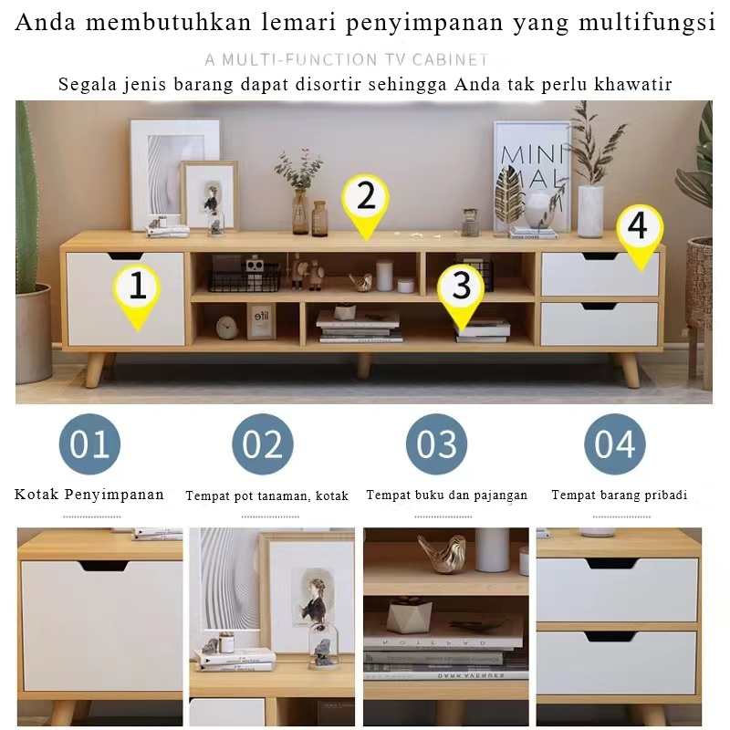 Jual Morning Star Rak TV Jumbo Minimalis Meja TV Kayu MDF Lemari Penyimpanan Persegi Panjang ...