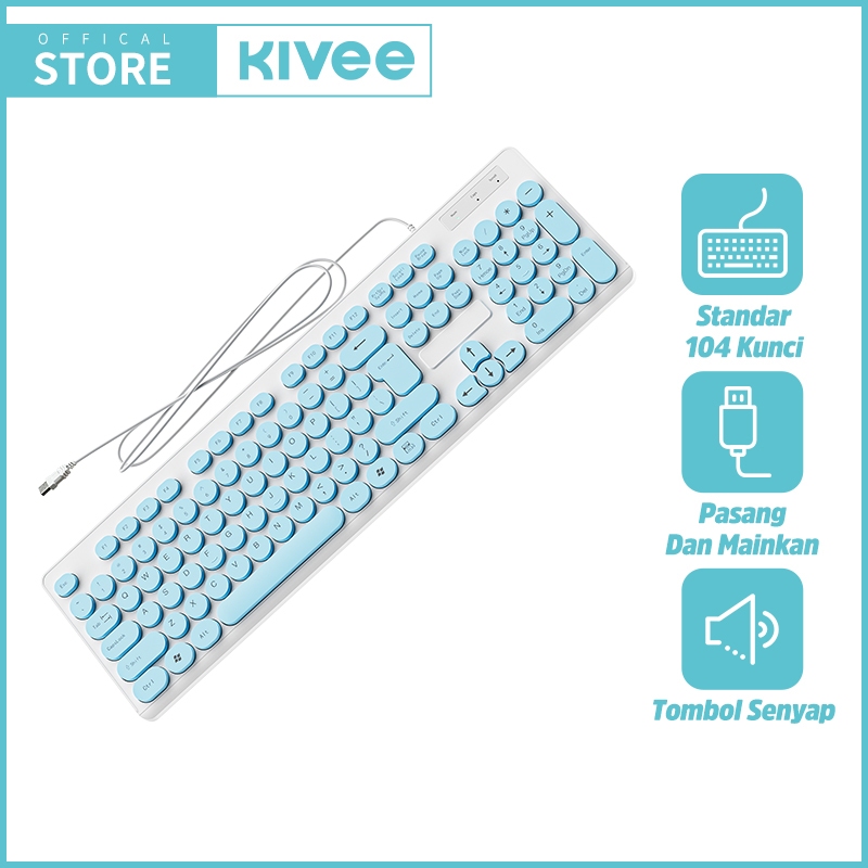 Jual KIVEE keyboard wireless mechanical gaming 104 keys 2.4GHz Lucu ...