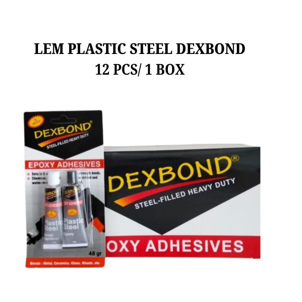 Jual (PAKET 12 PCS / 1 BOX) LEM PLASTIC STEEL DEXBOND PRODUK DEXTONE ...