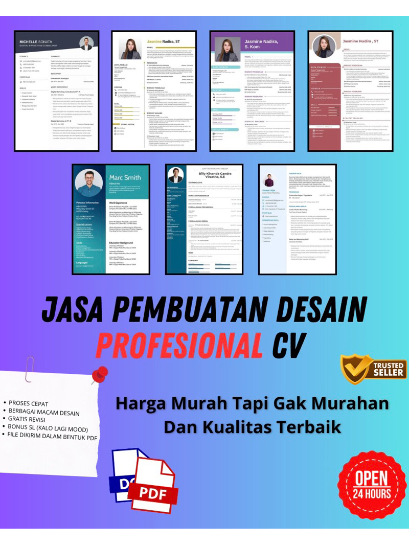 Jual JASA PEMBUATAN CV | JASA CV | CV ATS | SURAT LAMARAN | Shopee Indonesia