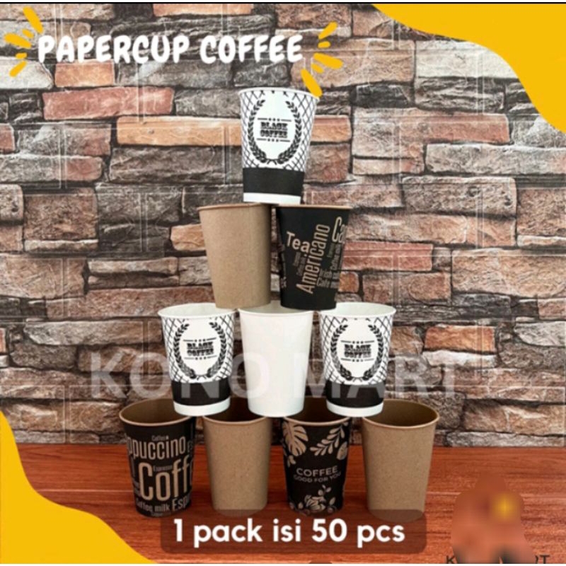 Jual gelas kertas paper cup 8 Oz 1 Pak isi 50 pcs | Shopee Indonesia
