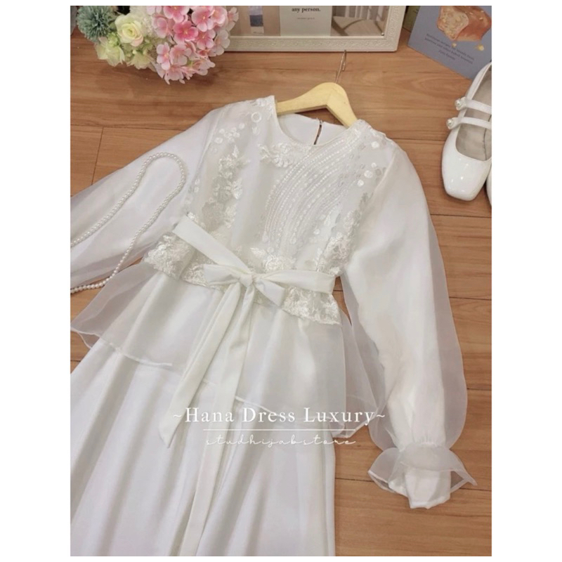 Jual Hanna Lace Dress Gamis Brukat by Studhijabstore | Shopee Indonesia