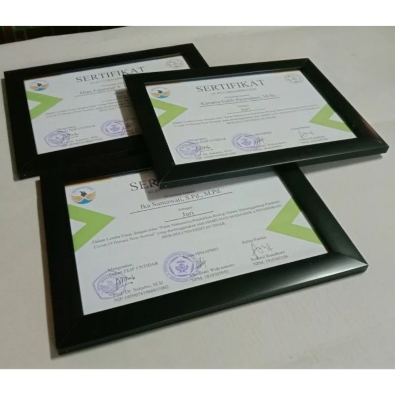 Jual Paket Bingkai Dan Cetak Piagam, Sertifikat, Certificate Ukuran A4 ...