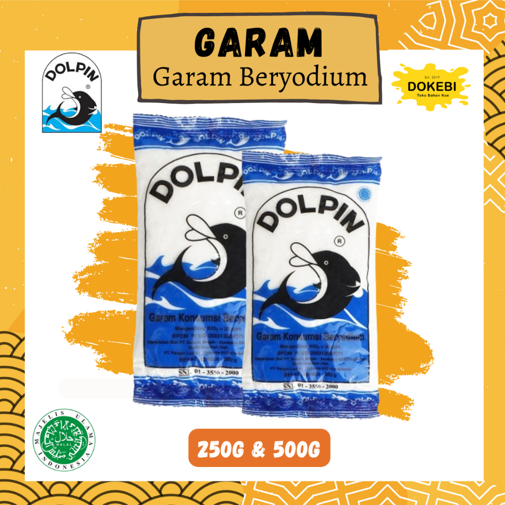 Jual DOLPIN Garam 250g & 500g / Dolphin Salt / Garam Konsumsi Beryodium ...