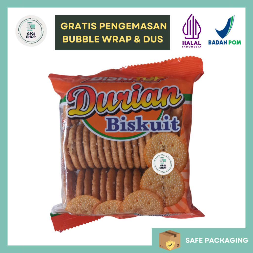 Jual Biskitop Biskuit Durian 118gr - Biskuit Rasa Durian Snack Cemilan ...