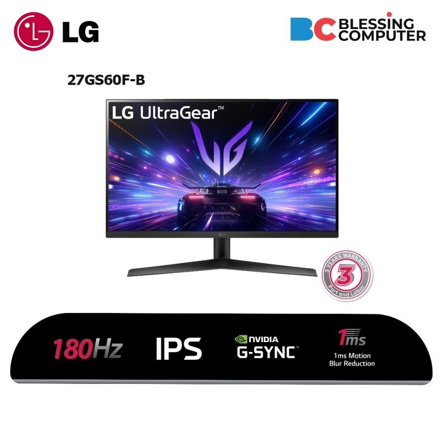 Jual Monitor LG 27GS60F-B 27 UltraGear FHD IPS 180Hz 1ms Gaming ...