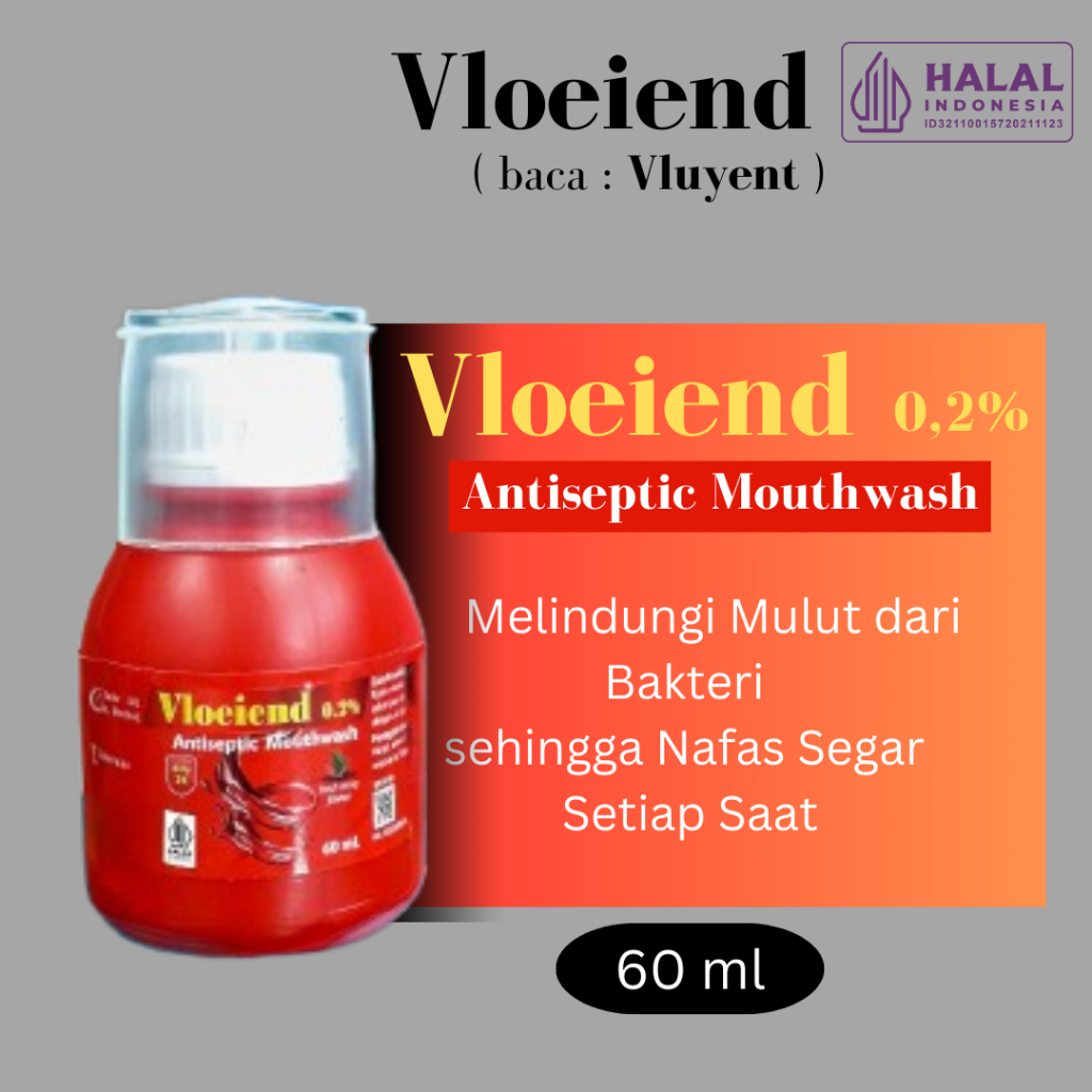 Jual Obat Kumur Halal Vloeiend 0,2% Chlorhexidine Gluconate Antiseptic ...