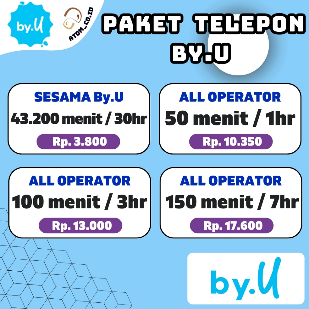 Jual Paket Telpon BY.U - Paket Telepon - Nelpon Murah - byu | Shopee ...