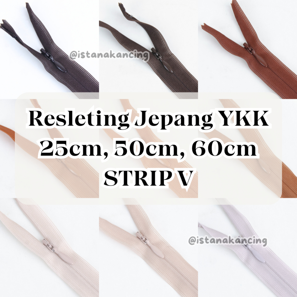 Jual Resleting YKK Original Jepang Ukuran 25cm 50cm 60cm Zipper Jepang Strip V | Istanakancing ...