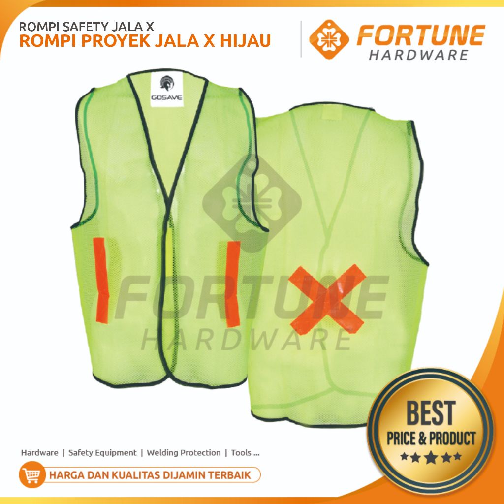 Jual Rompi Safety Proyek Hijau / Vest Eco Jaring Jala X Scotlight ...