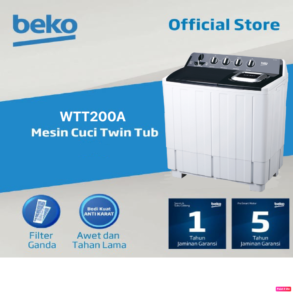 Jual BEKO Mesin Cuci 2 Tabung 18KG WTT200A | Shopee Indonesia